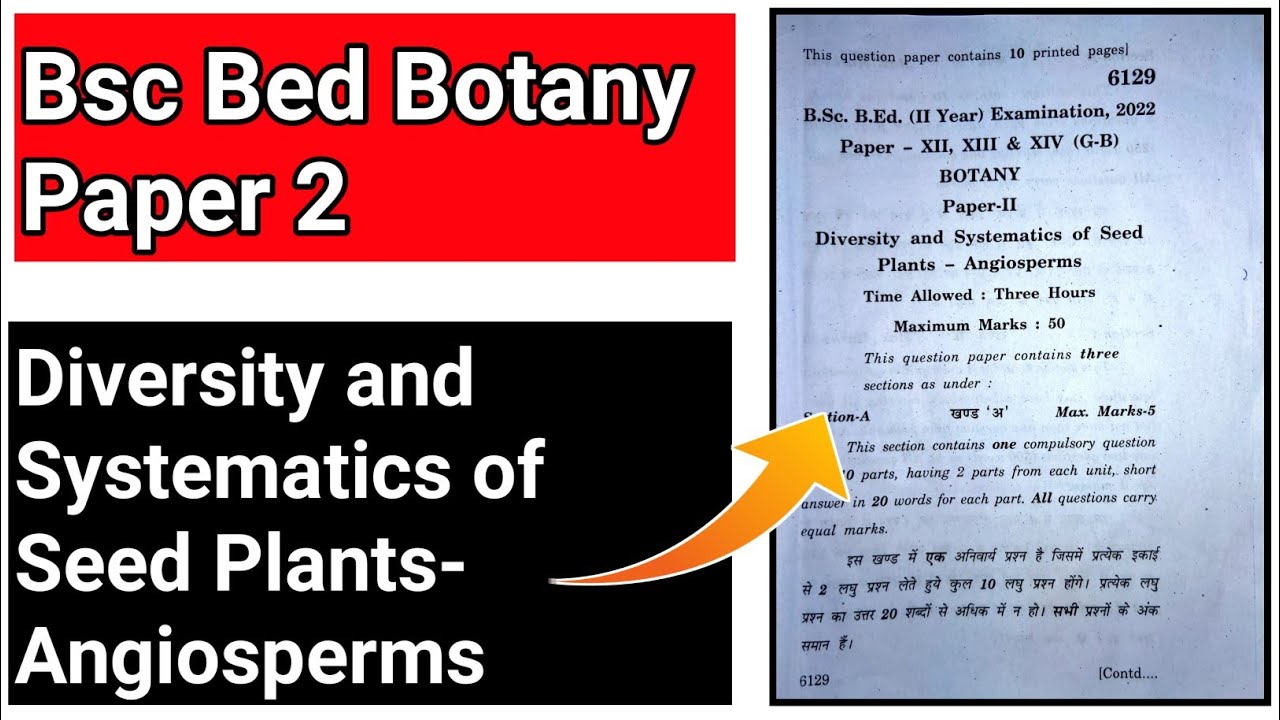 Bsc Bed 2nd year Botany Paper 2 #creditcard - YouTube