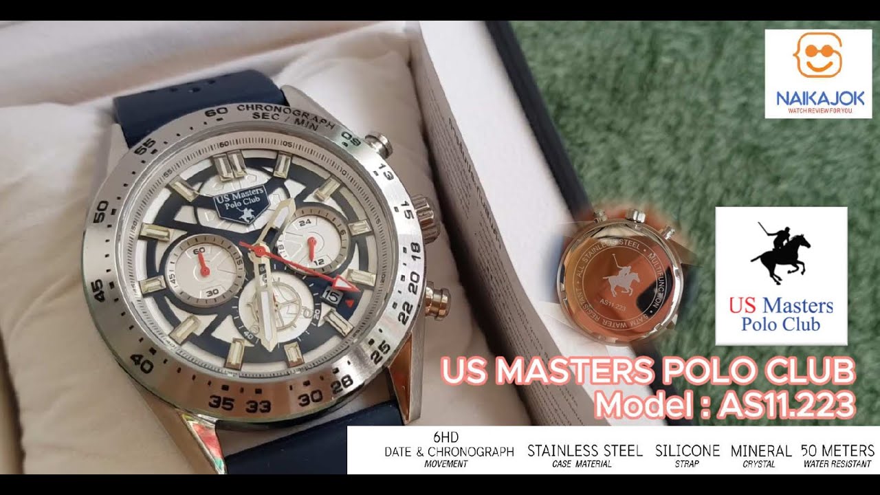 US MASTERS POLO CLUB Chronograph Edition Watch นาฬิกา ผู้ชาย - YouTube