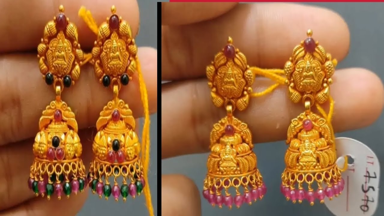 latest gold jumka designs 2023/Temple jumka designs/latest gold earing ...