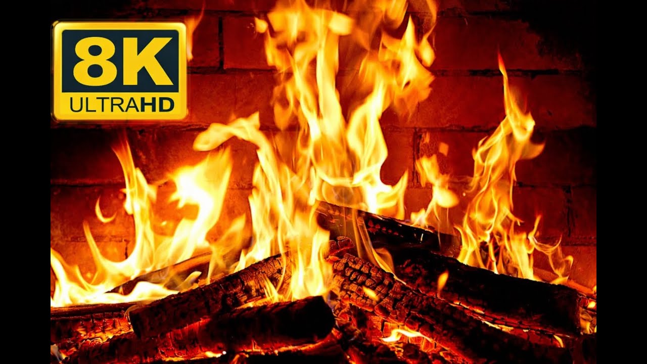 🔥 Cozy Fireplace 8K (5 HOURS). Fireplace with Crackling Fire Sounds ...