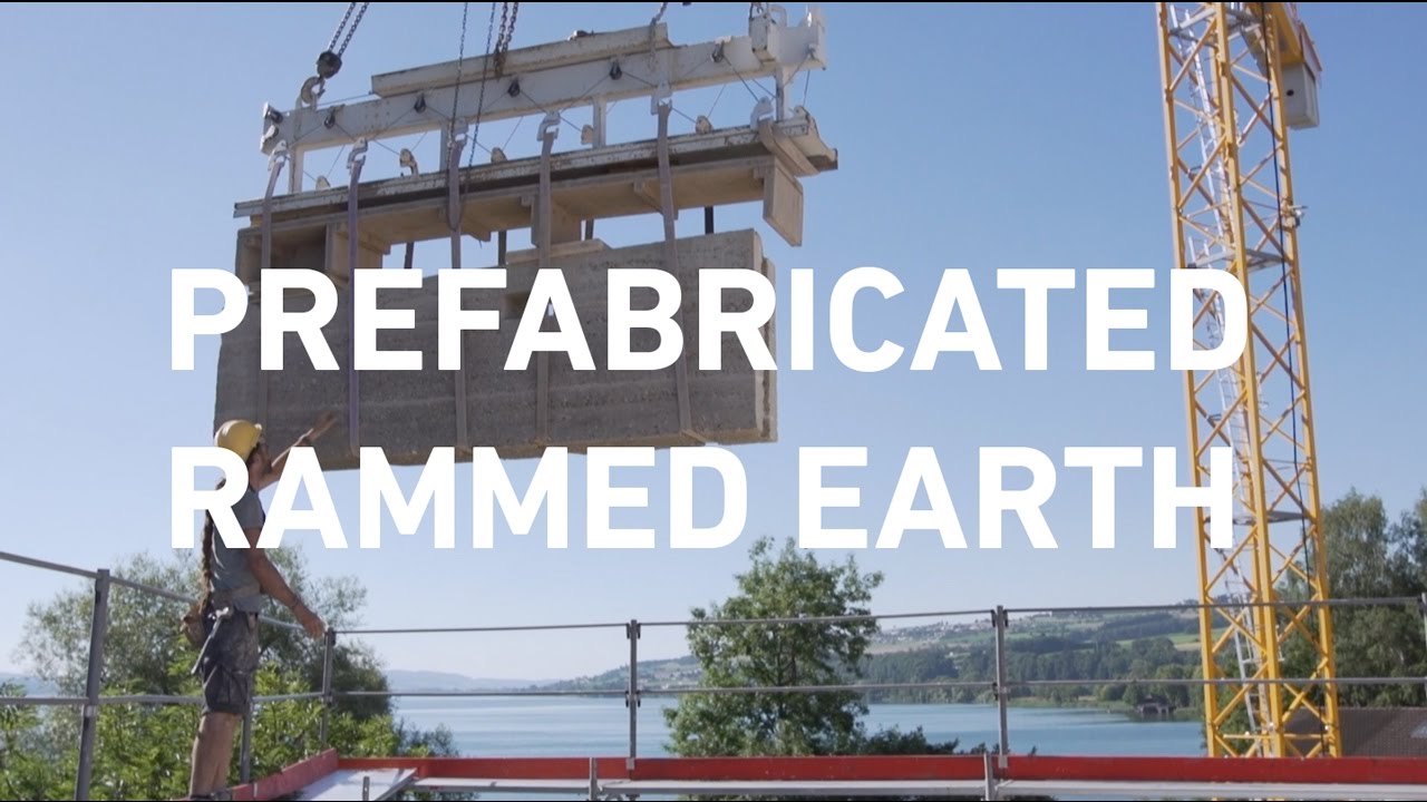 Building with raw earth - Prefabricated rammed earth - YouTube