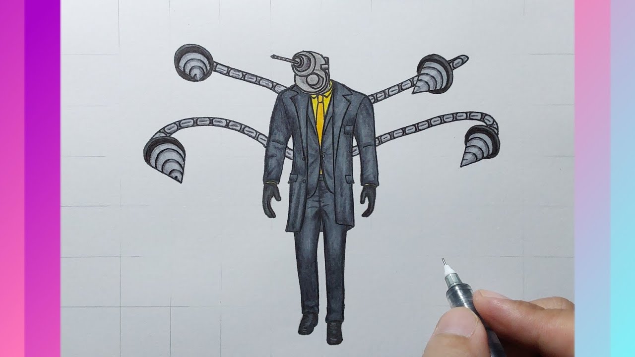 HOW TO DRAW LARGE DRILLMAN - YouTube