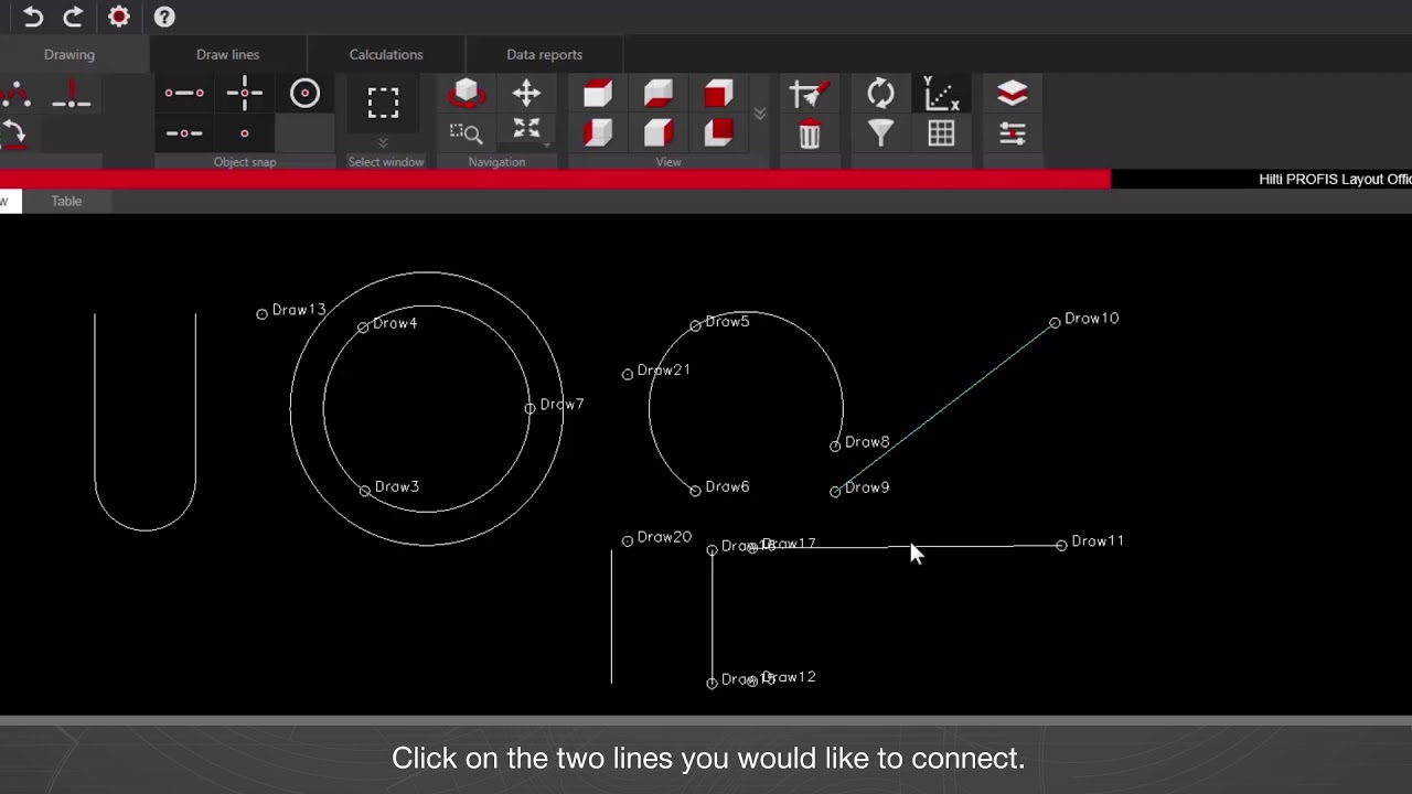 HOW TO Line works in Hilti PROFIS Layout Office - YouTube