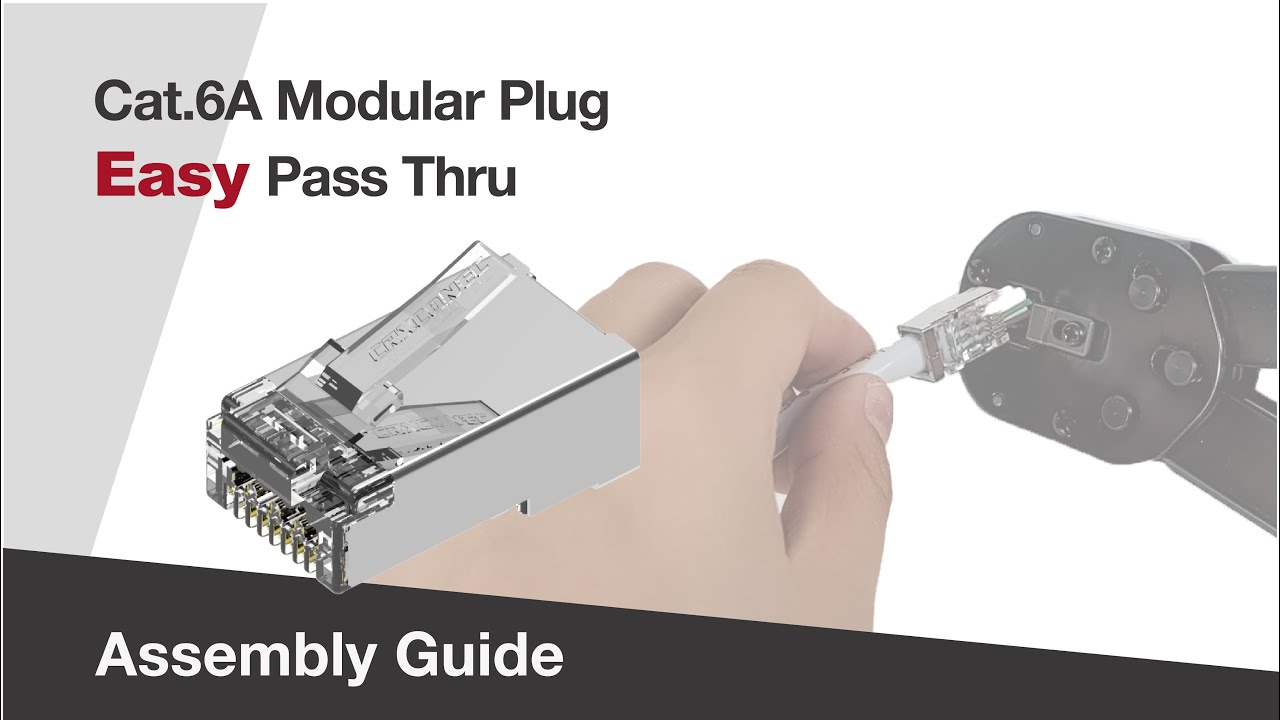 How To Assemble Easy Pass Through RJ45 Connector For Cat6A Fat Cable ...