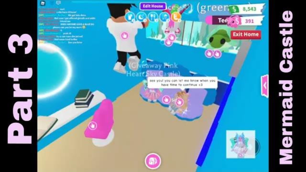 Part 3 Building Mermaid Castle Underwater (Maddie's house) On Adopt Me ...