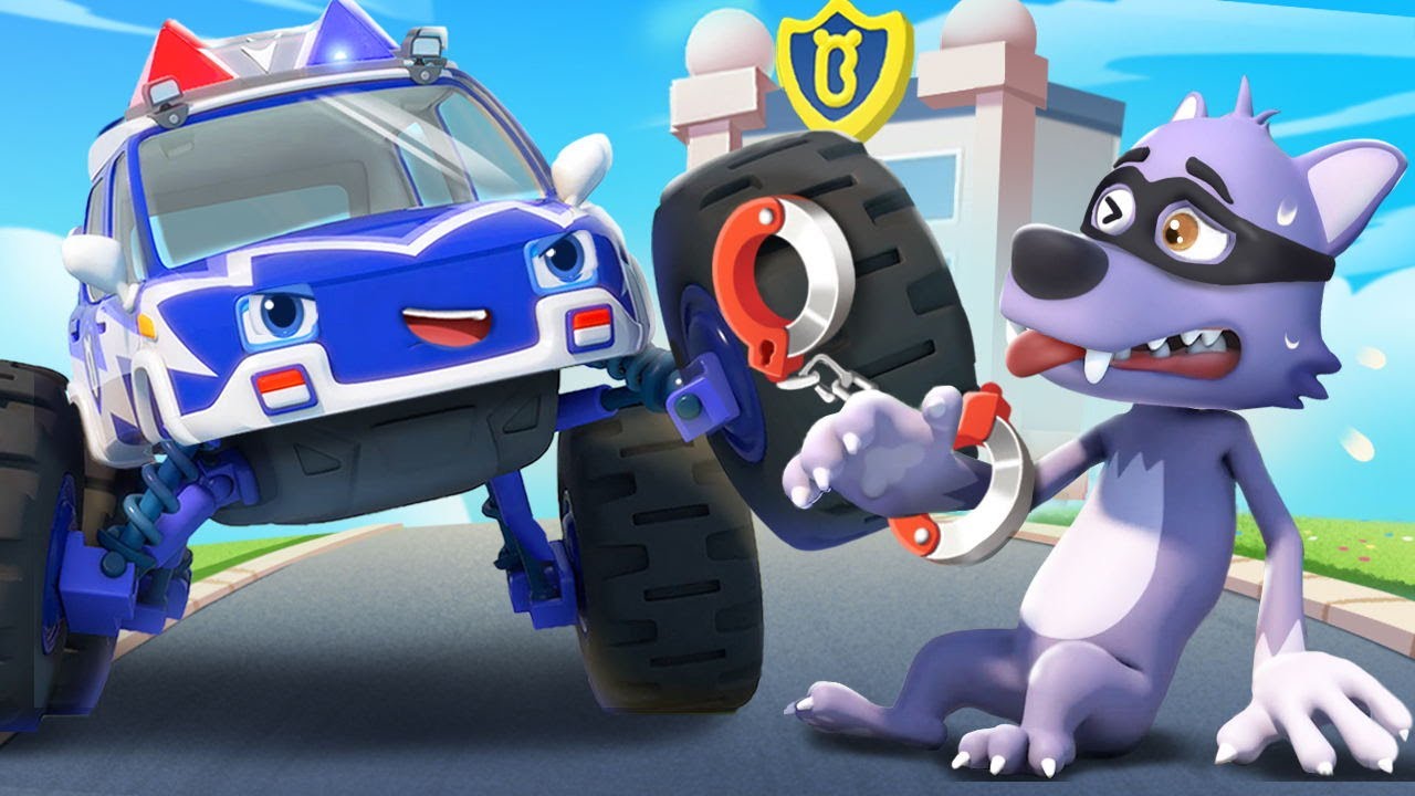 Monster Police Car | +More Monster Trucks | Kids Songs | Car Cartoon ...