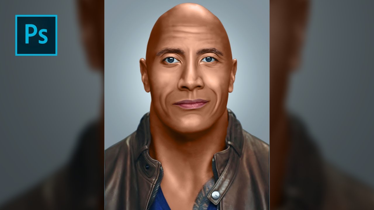 Smudge Painting | Dwayne 'the rock' Johnson | Adobe Photoshop Tutorial ...