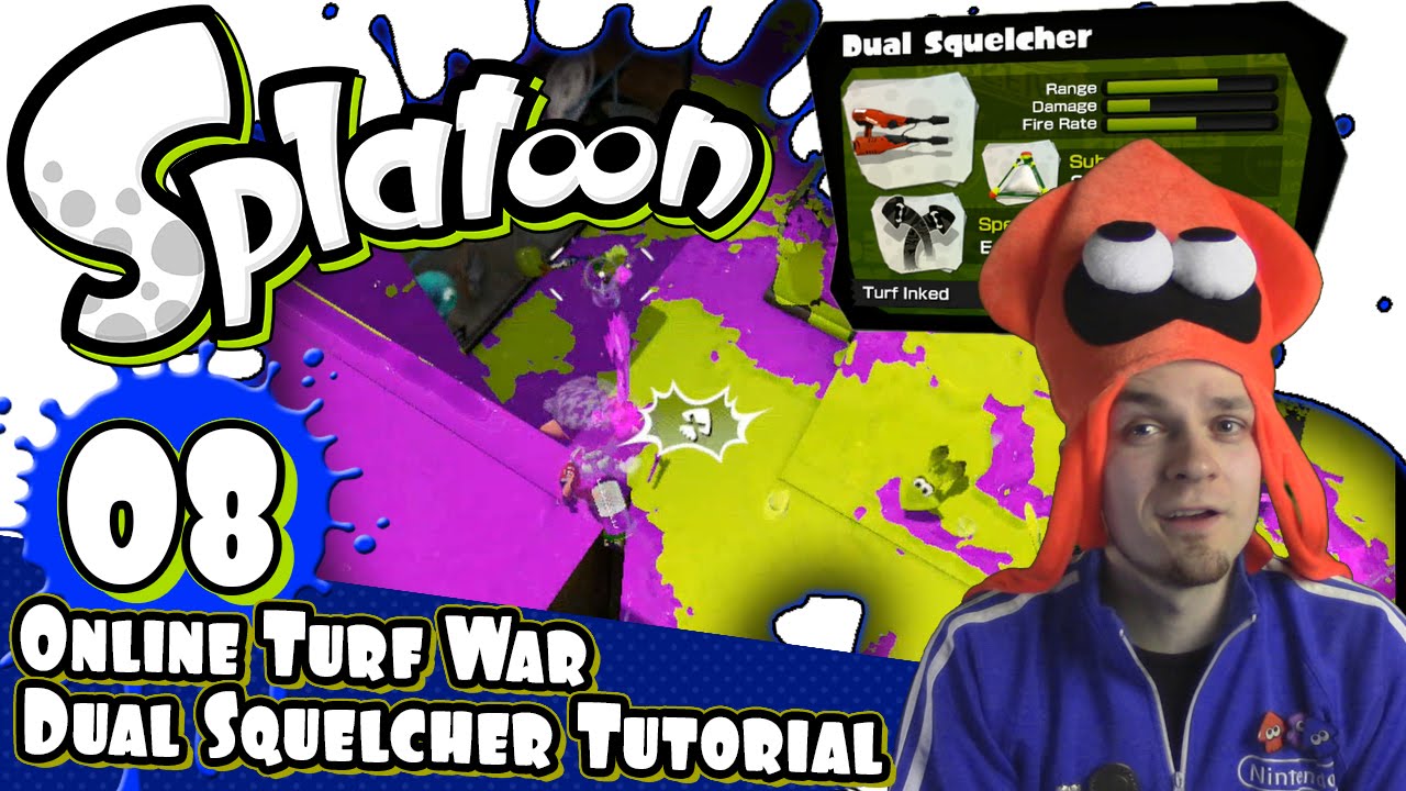Splatoon Online Turf War Part 8 - Dual Squelcher Tutorial! [FaceCam ...