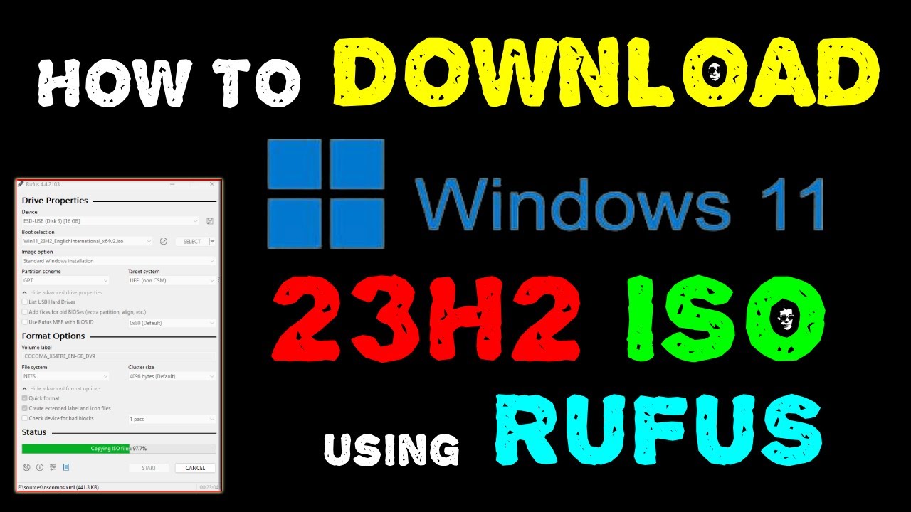 How to download Windows 11 (Home/Pro/Edu) 23H2 ISO x64 using Rufus ...
