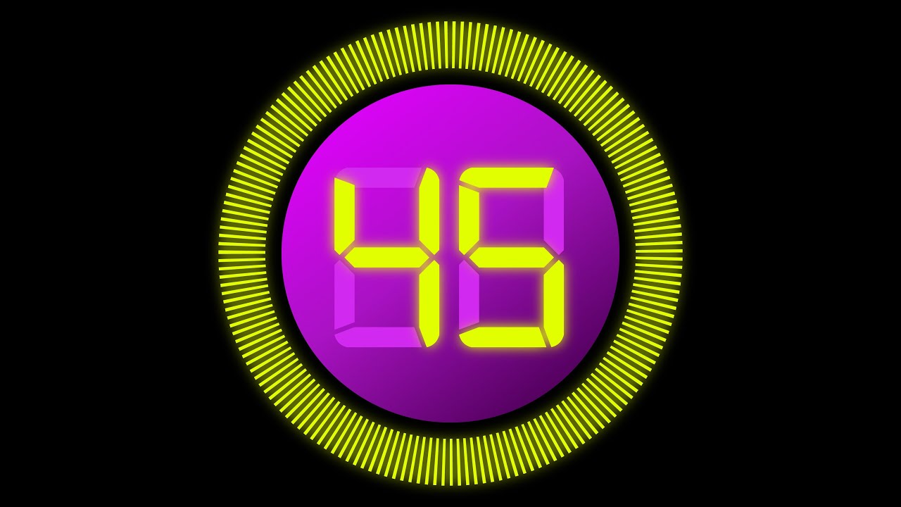 45 Second Countdown Timer with clock Ticking sound & Finish alarm beep #timer #clock #countdown ...