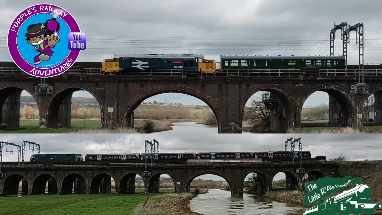 Tones 'a' Plenty at Wellingborough Viaduct ft. Class 47 Drag & Class 37 ...
