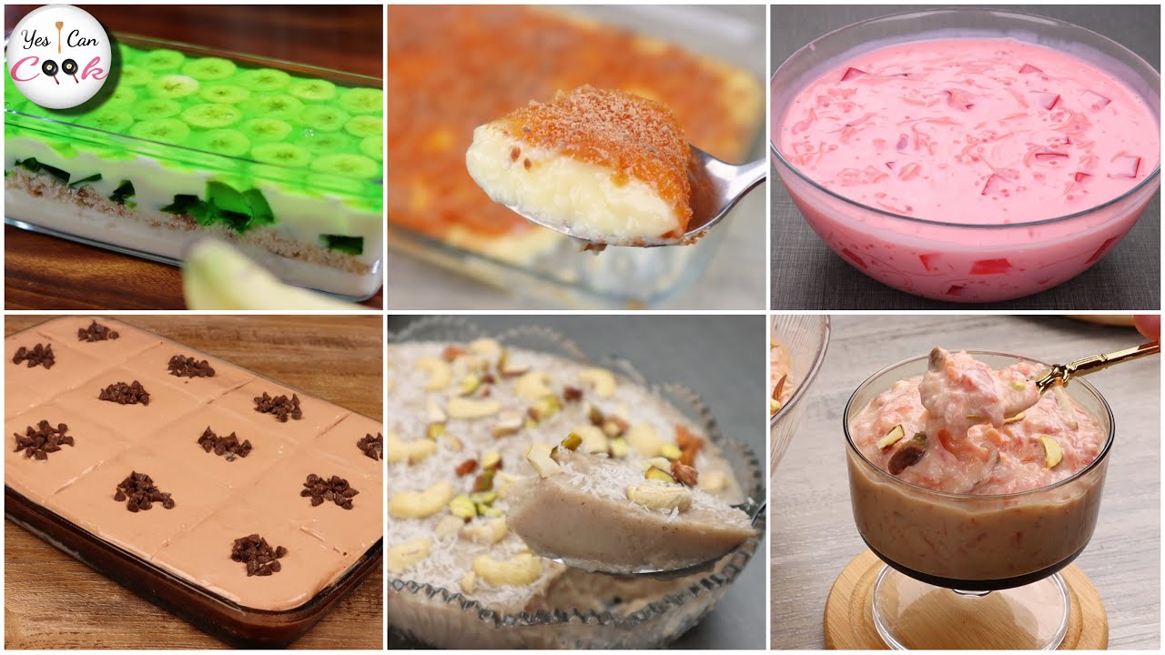 6 Cold Desserts For Iftar by (YES I CAN COOK) - YouTube