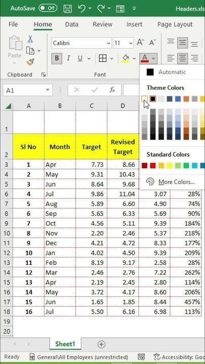 Hide Column Headers - YouTube