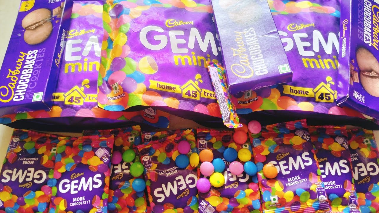 Cadbury chocolate mini Gems, more chocolaty, Gems opening video, full ...