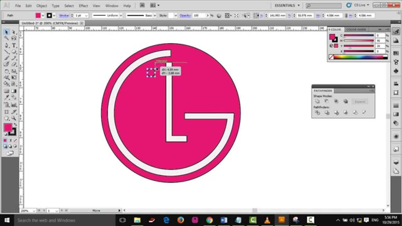 Illustrator: How to make LG logo in illustrator step by step [2015 ...