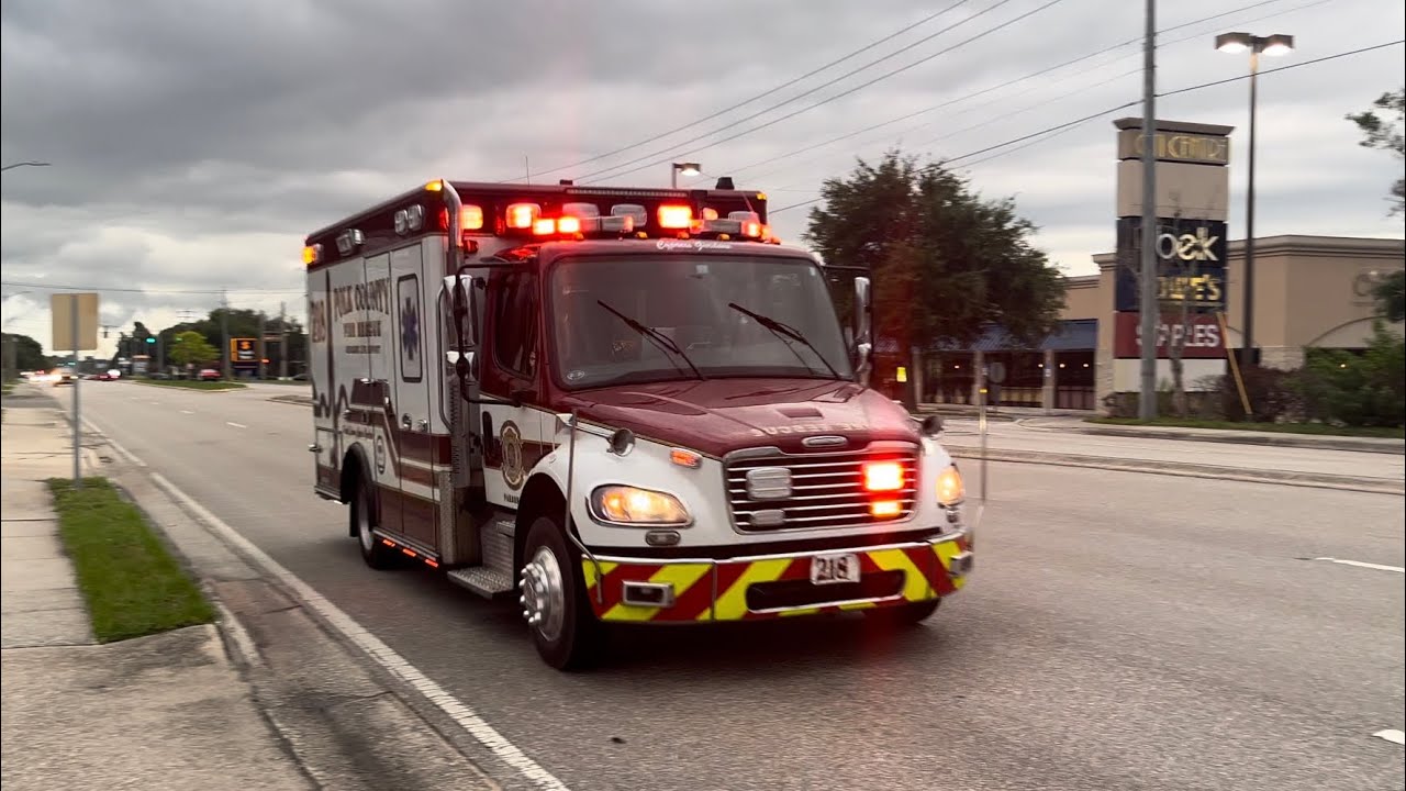Polk County Fire Rescue | Rescue 218 Responding - YouTube