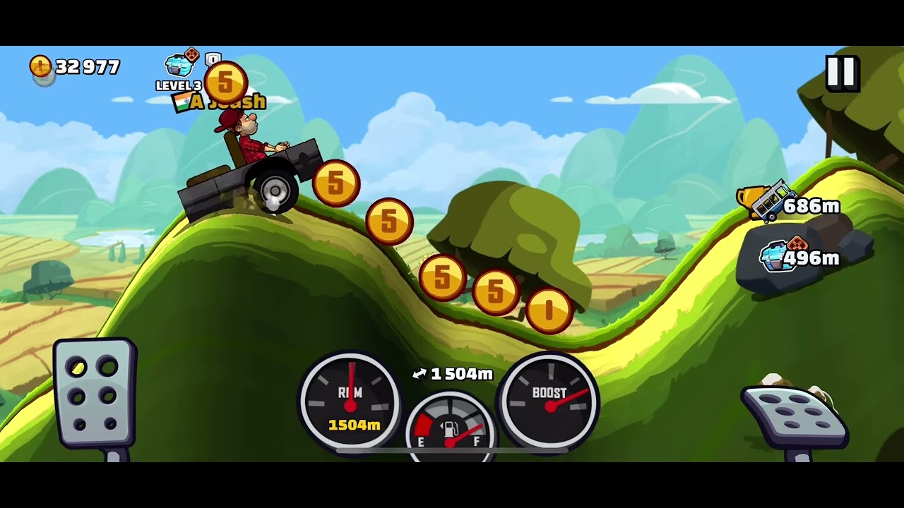 Hill climb racing 2 challenge playing in countryside - YouTube