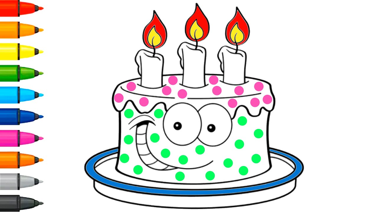 How to Draw a Cake for Baby's Birthday BABY ART BOX TV # 181 - YouTube