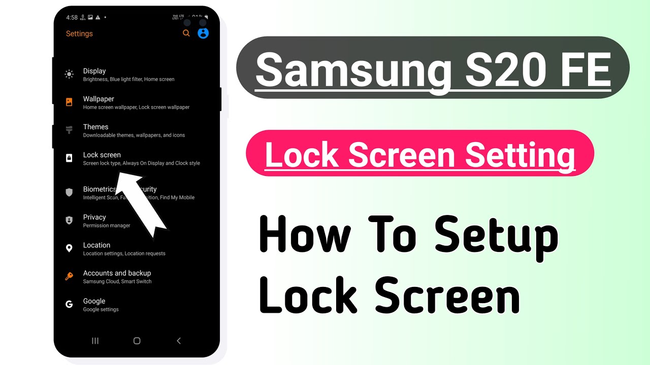 Samsung S20 FE Lock Screen Setting How To Setup Lock Screen - YouTube