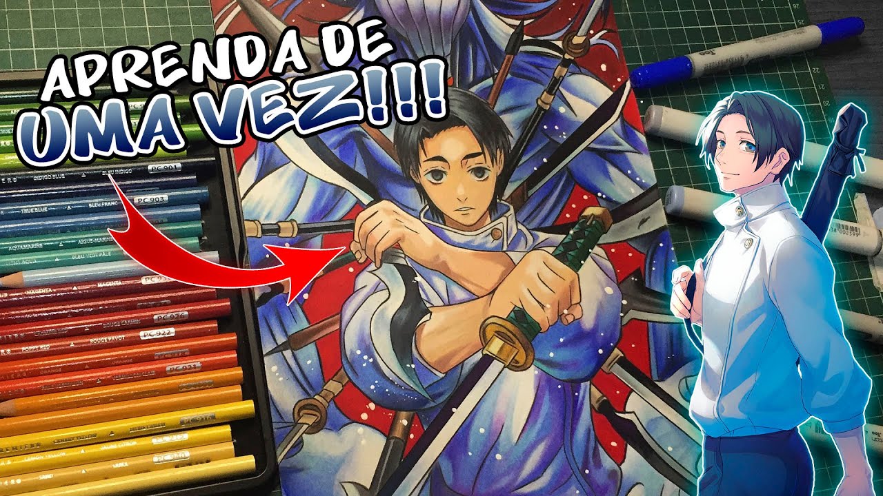 APRENDA DE UMA VEZ A COLORIR !! Drawing Yuta [Jujutsu Kaisen] - YouTube