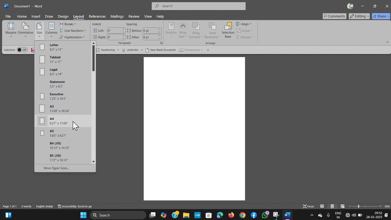 How to set up A4 size page in Microsoft Word_ MS Word #computer #laptop ...