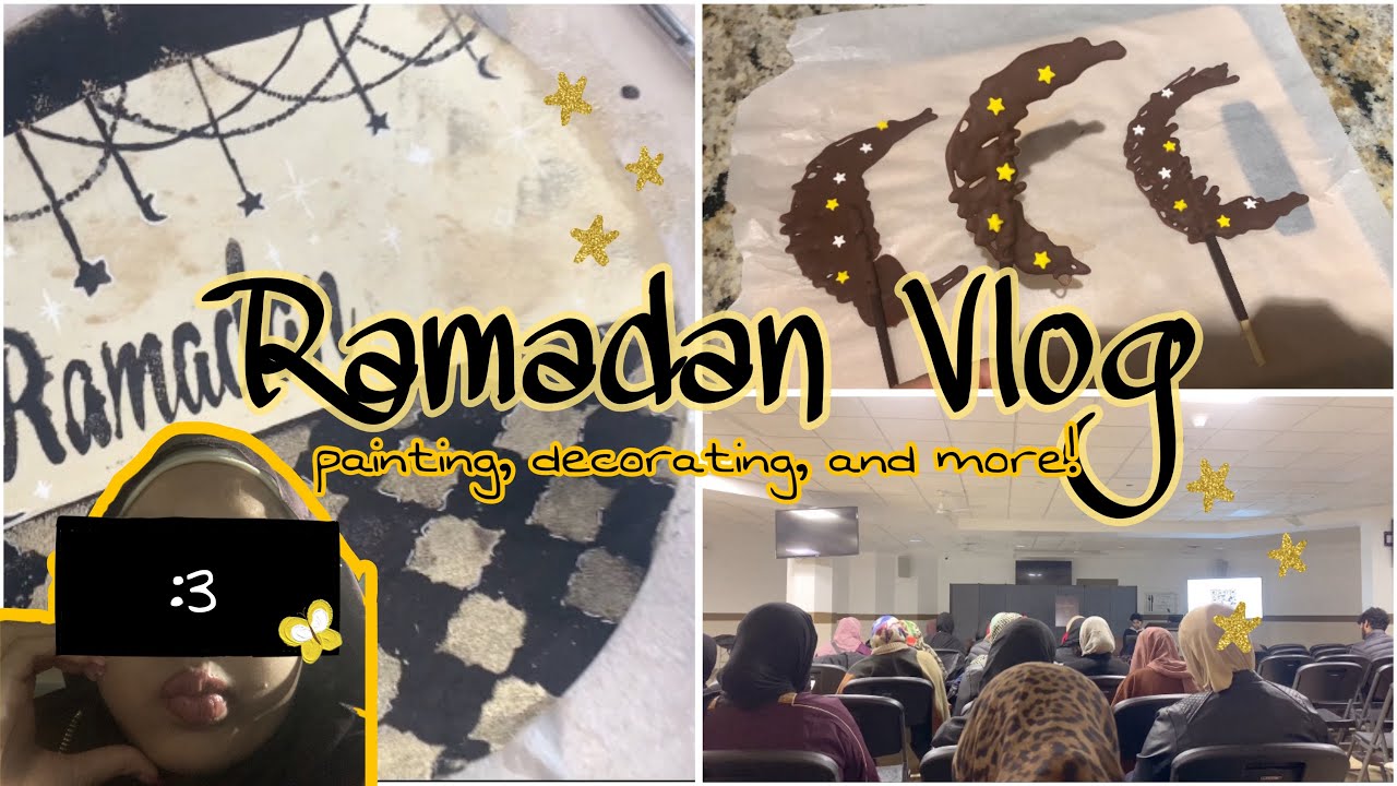 mini ramadan vlog | painting, lectures, gift baskets, food, and more! 🌙 ...