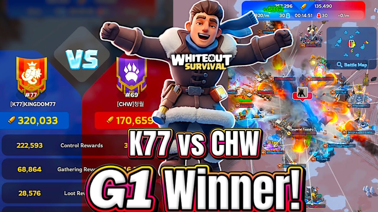 Whiteout Survival • Wow! G1 Championship Battle " K77 Vs CHW "🔥🔥🔥 - YouTube