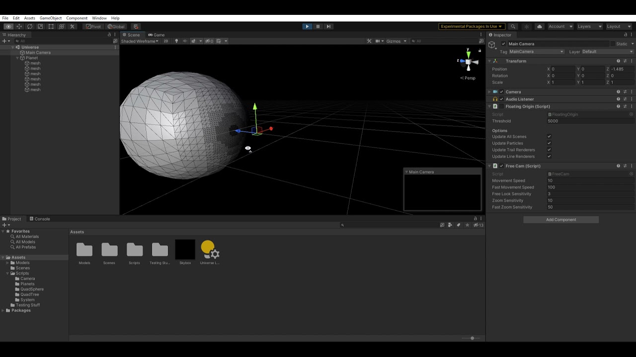 Unity Quadtree Cubesphere - YouTube
