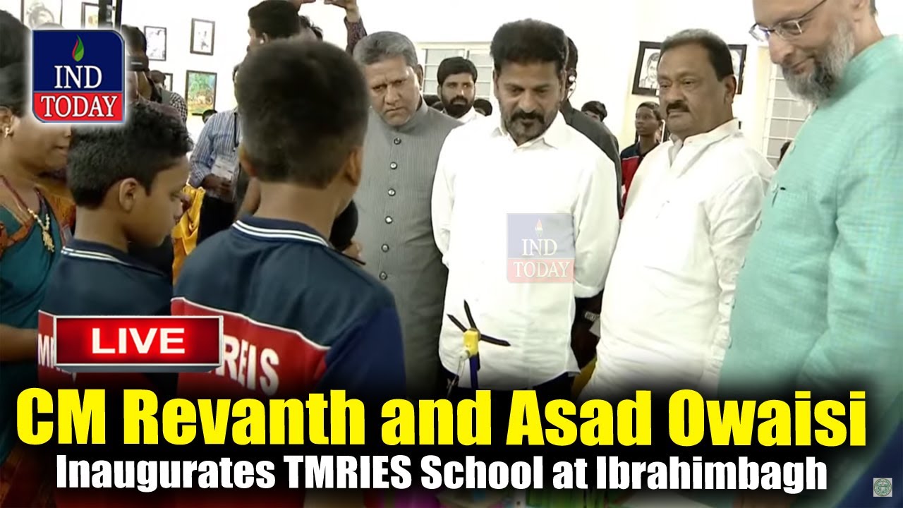 🔴LIVE: CM Revanth and Asaduddin Owaisi Inaugurates TMRIES School at ...