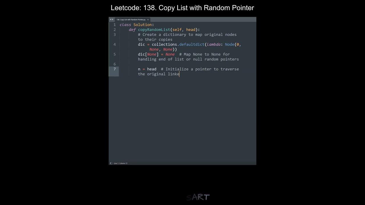 Leetcode 138 Copy List With Random Pointer In Python Python Leetcode 2046