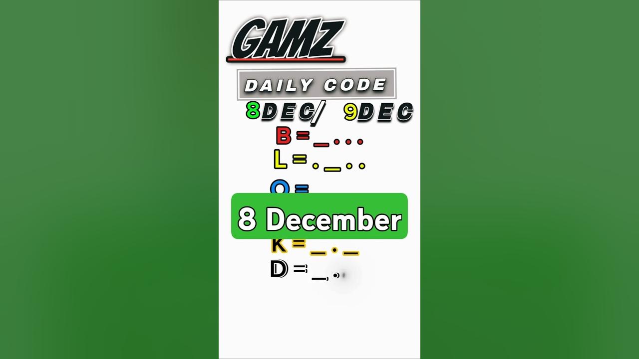 Gemz daily code today 8 Dec | gemz daily cipher codel gemz morse code December 8 #games #airdrop ...