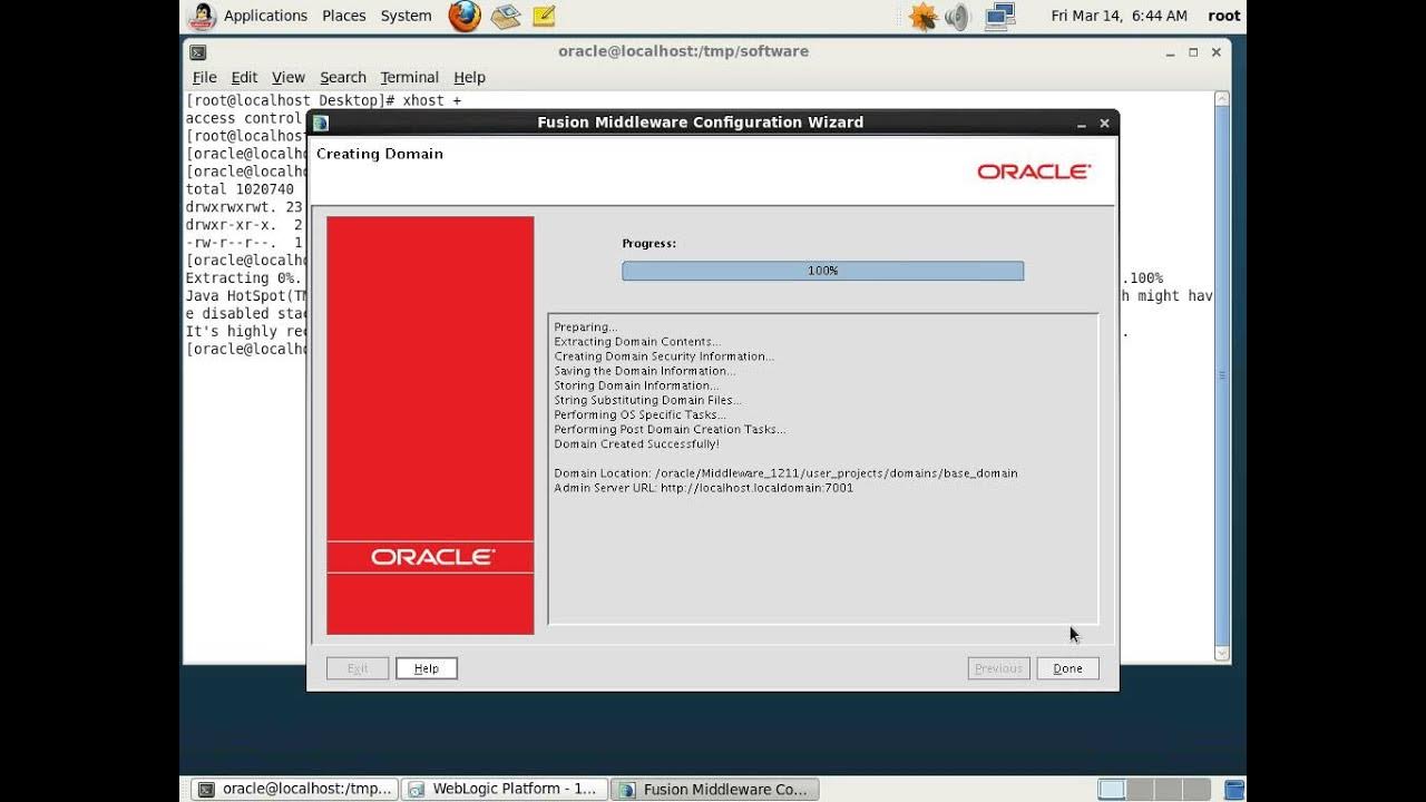 Install and set up a domain Weblogic Server 12.1.1. Oracle Fusion Middleware 12c Release 1 ...