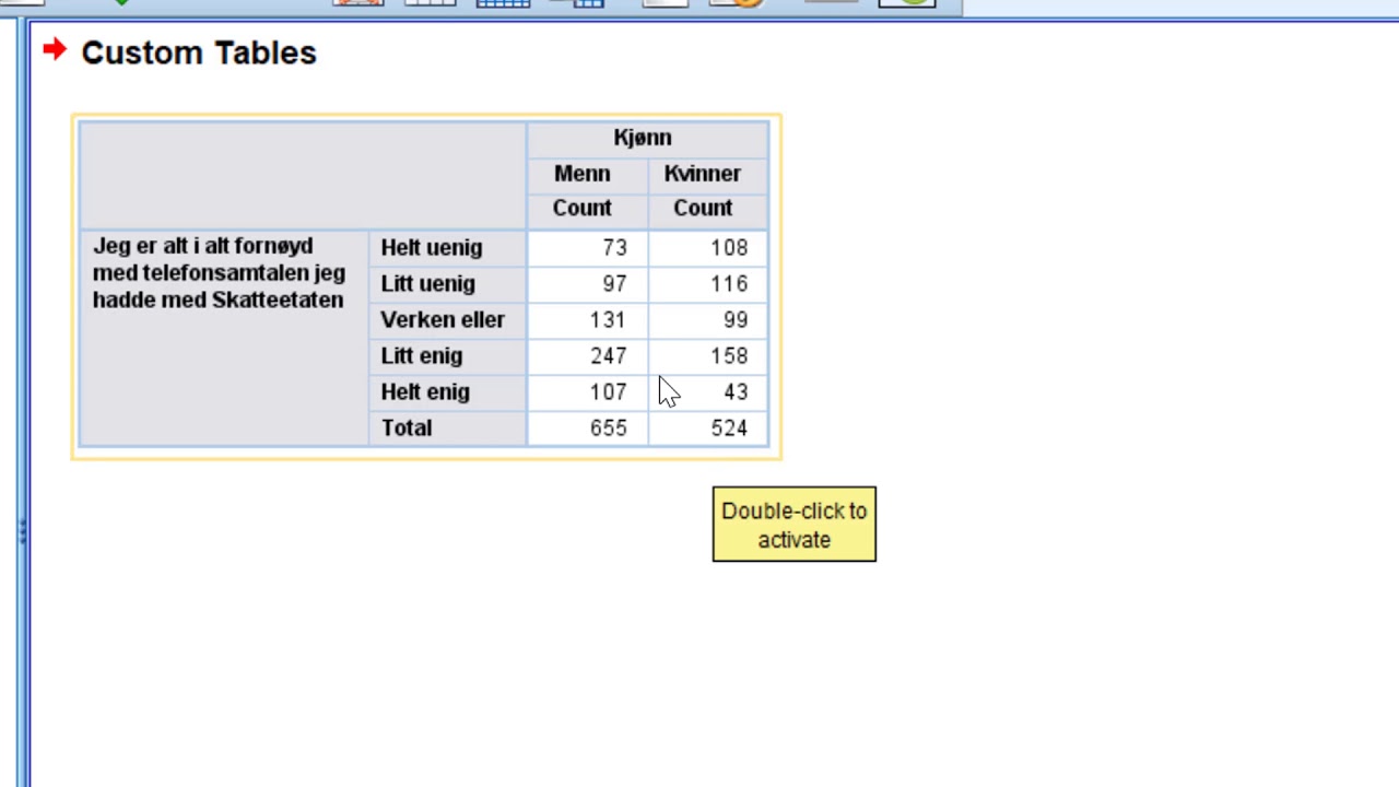 Del 2 - SPSS Statistics Custom Tables enkel tabell - YouTube
