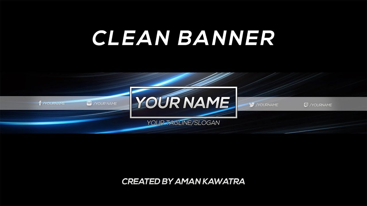 Clean Black Banner Template | Speedart #10 (FREE DOWNLOAD) - YouTube