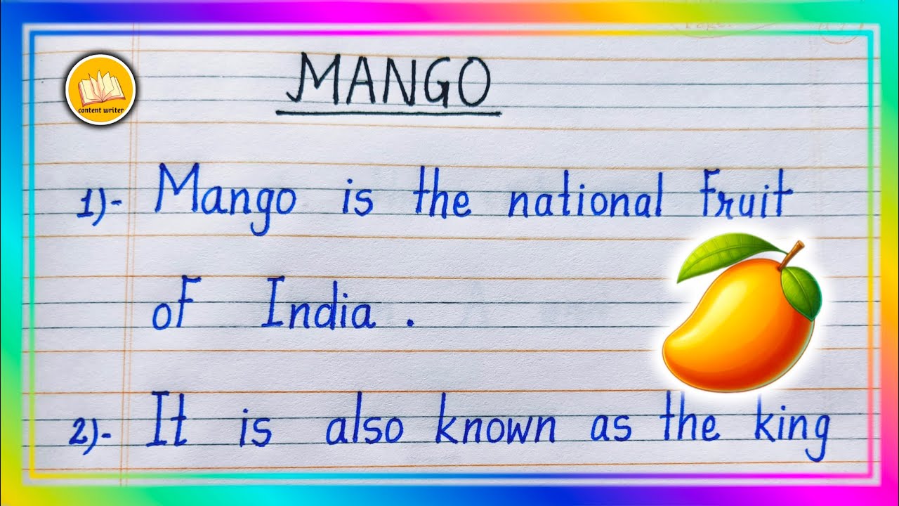 5 Lines on Mango🥭 / Essay on Mango for kids/ Mango Essay for kids/ 5 ...
