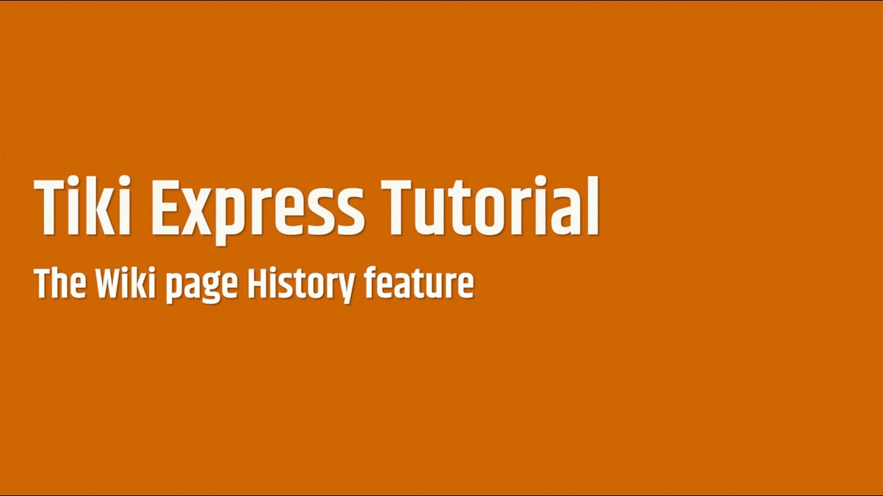Wiki page History feature in Tiki Wiki CMS - YouTube