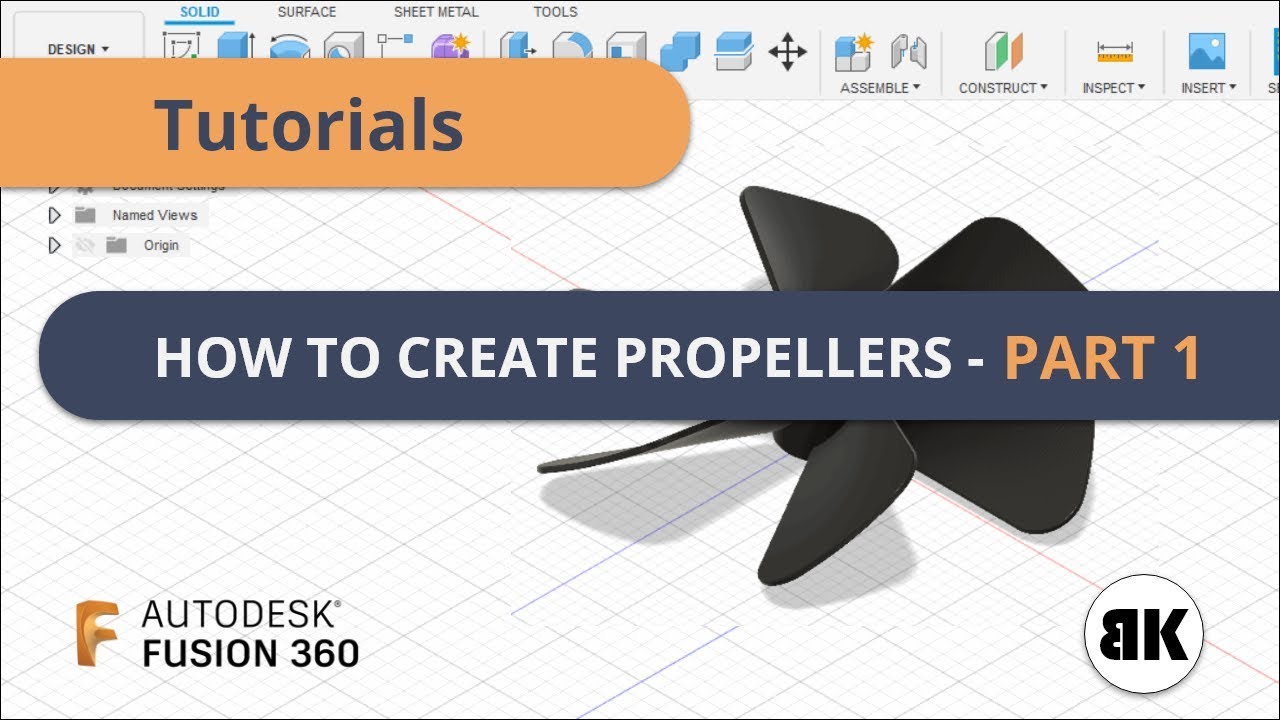 Fusion 360: How to create Propellers - Part 1 - YouTube