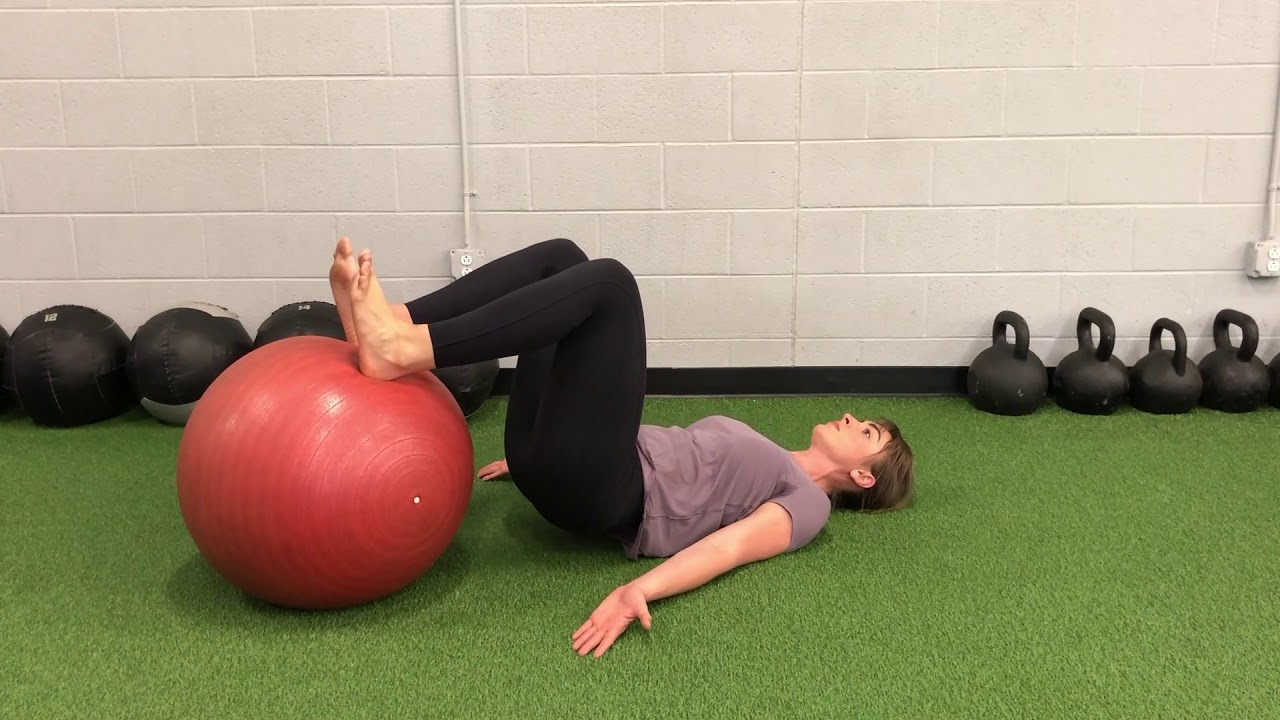 Stability Ball Bent Knee Hip Bridge - YouTube