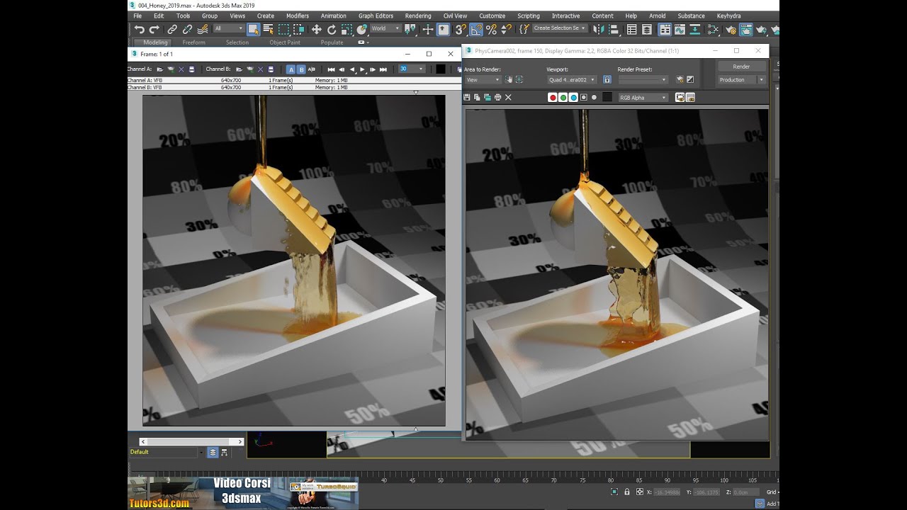 Fluid 3ds max 2019.2 Honey - YouTube