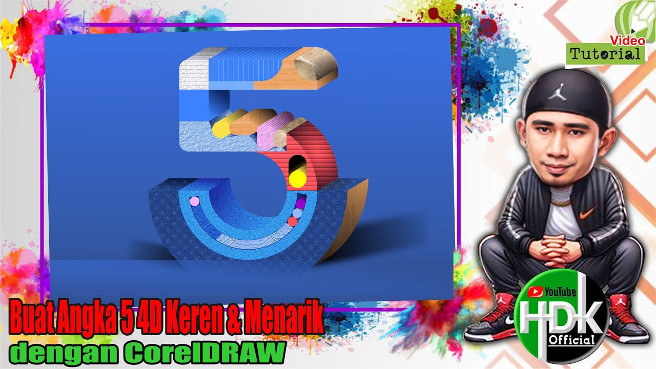 BUAT ANGKA 5 LIMA 4 DIMENSI KEREN & MENARIK DI COREL DRAW di Corel Draw ...