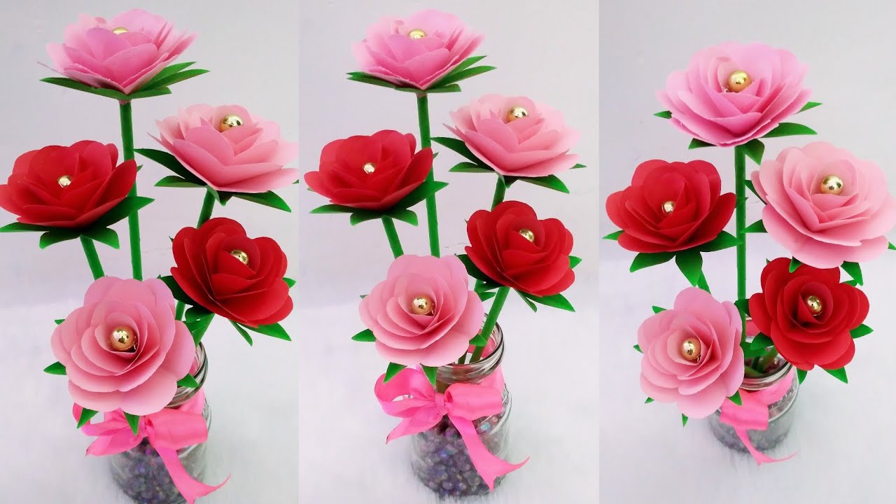 A4 nirmana / beautiful paper flowers making idea / a4 mal nirmana ...