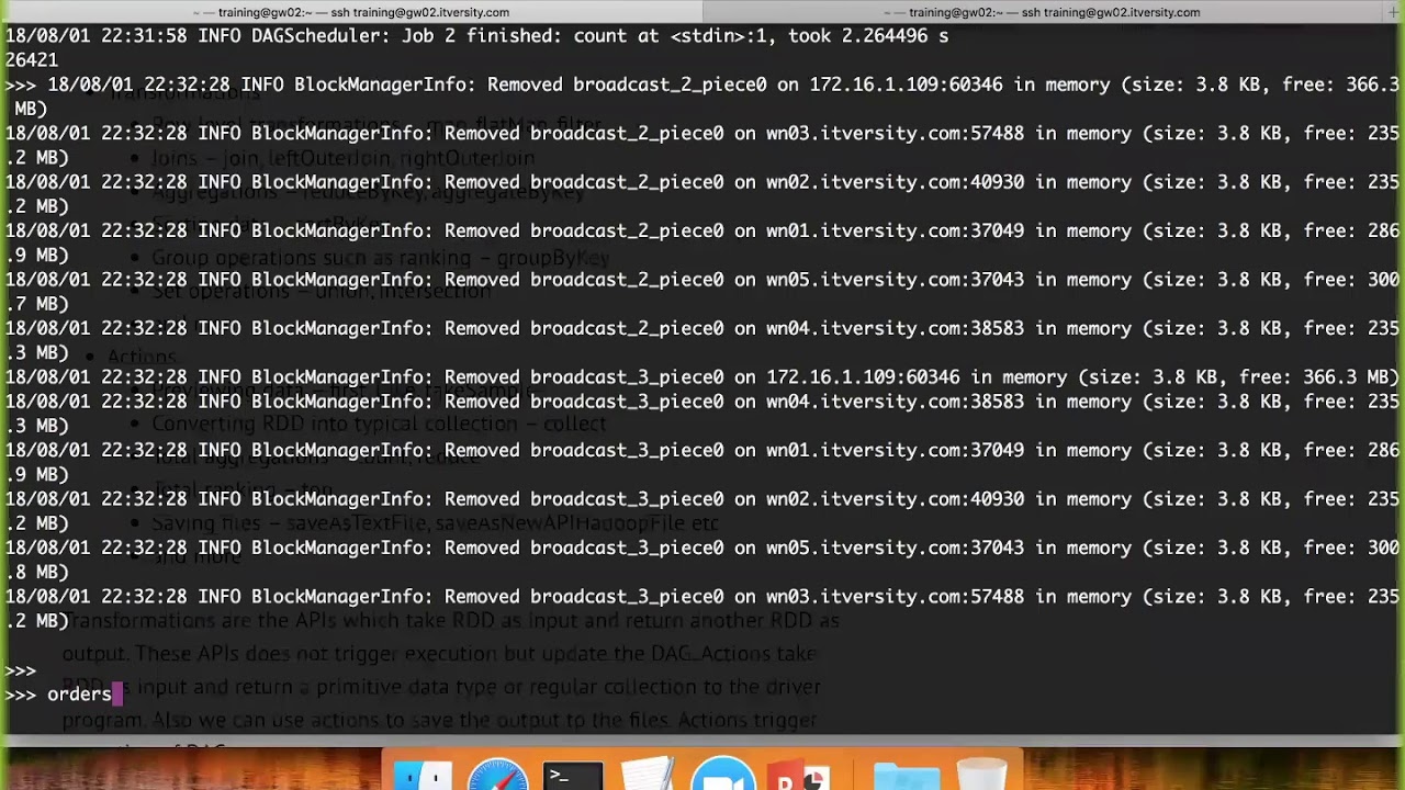 RDD DAG LazyEvaluation - Overview of Transformations and Actions - YouTube