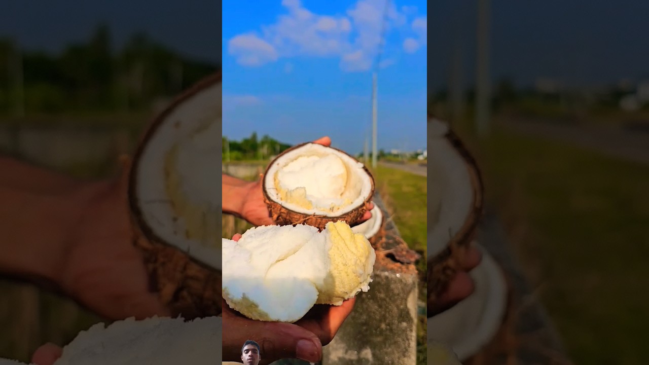 Coconut white Apple 🥰🤤 #coconut #cocnut #satisfying #fruit # ...