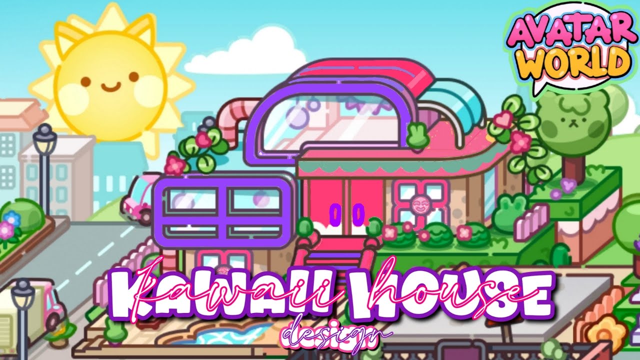 FULL BUILDS KAWAII house design idea in AVATAR WORLD 🏠💜💖 22 MINUTES ...