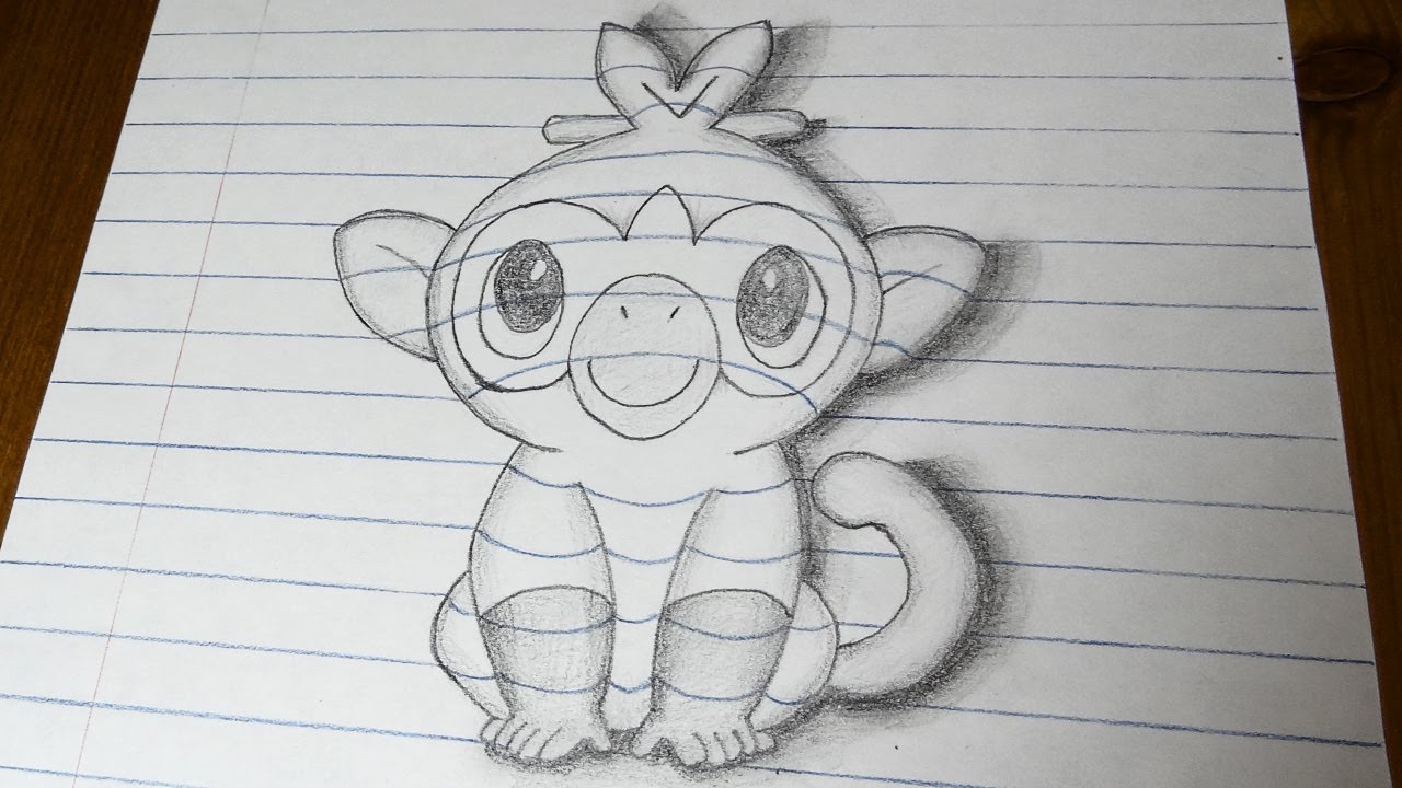 Draw Grookey (3D) | Pokémon - YouTube