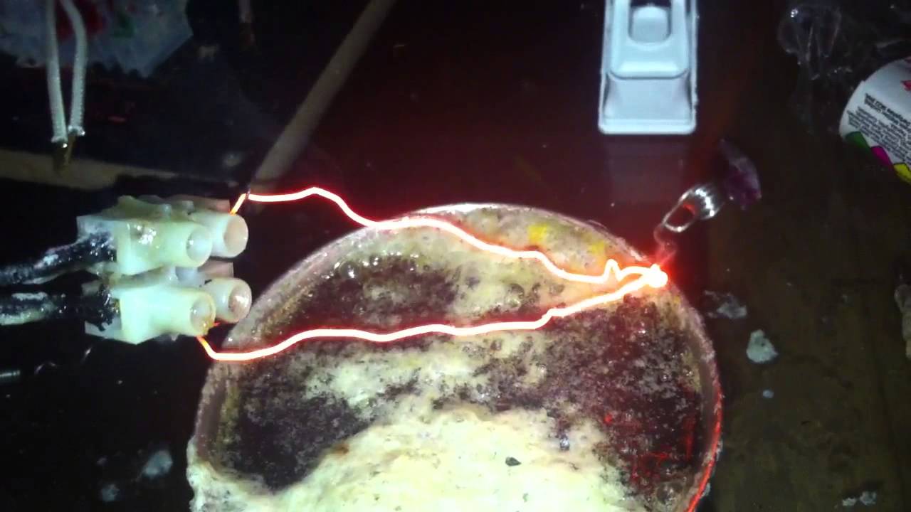 Boiling water with heating element wire - YouTube