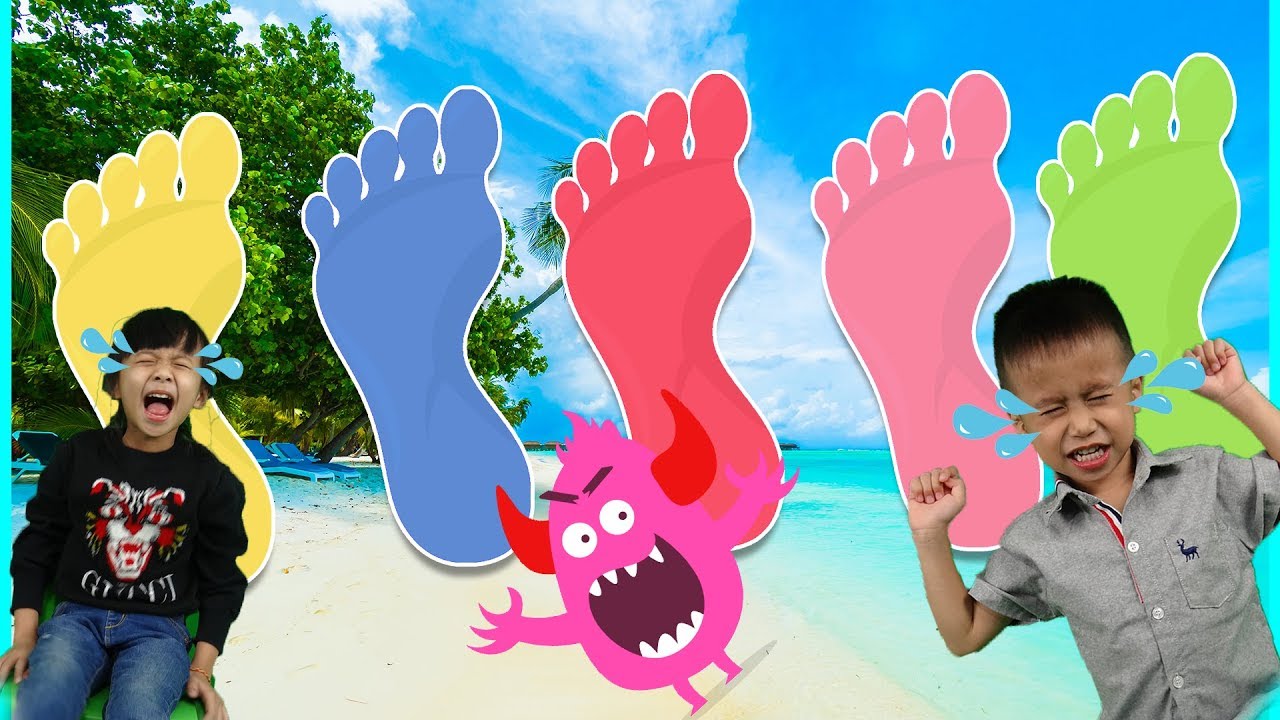 learn colors painting feet for kids | Color Song Baby Nursery Rhymes ...