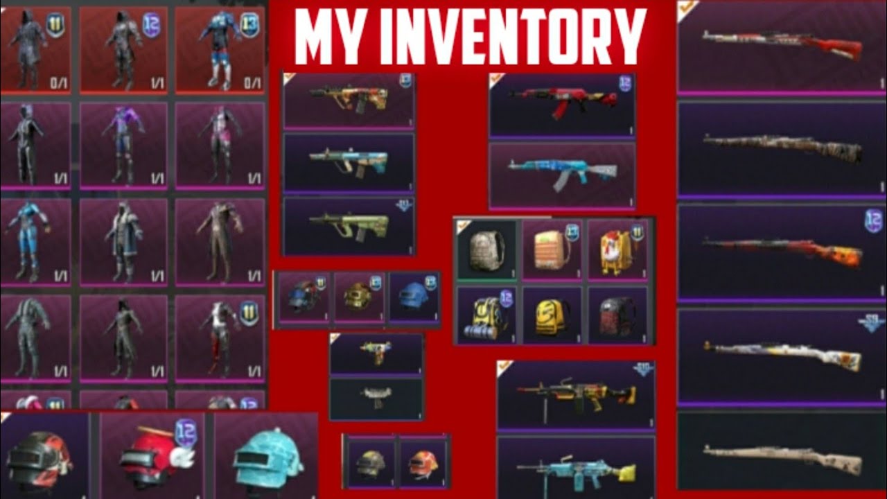 SHOWING MY WHOLE INVENTORY OF PUBG MOBILE - YouTube