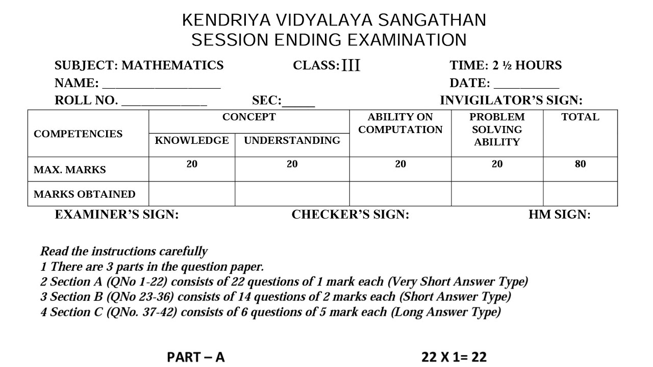 Class 3 Maths Annual Exam Question Paper Previous Session Ending Class 3 Maths Annual Exam Question Paper Previous Session Ending