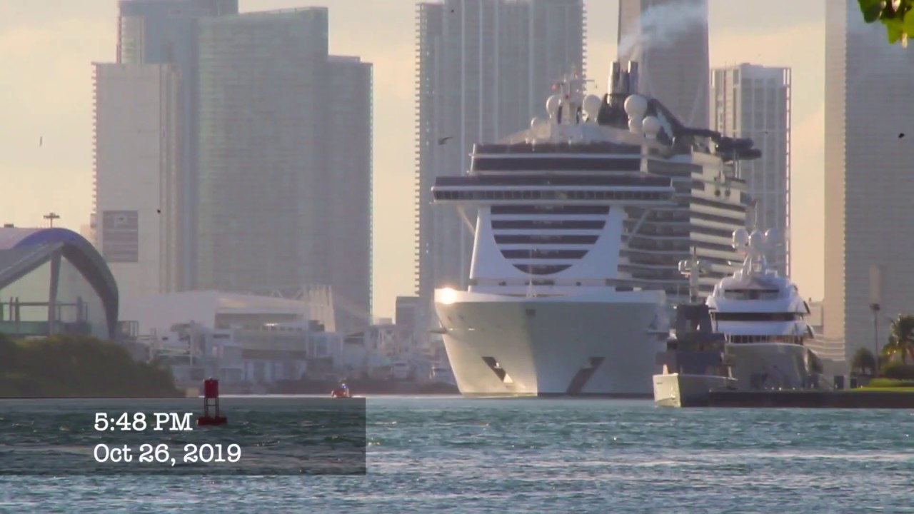 Cruise Ships Sailing Away from Miami! - YouTube